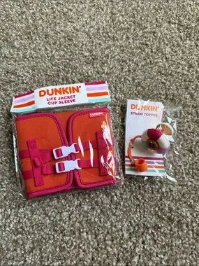 Dunkin Donuts | Dining | Dunkin 226 Summer Life Jacket Cup Sleeve Straw ...